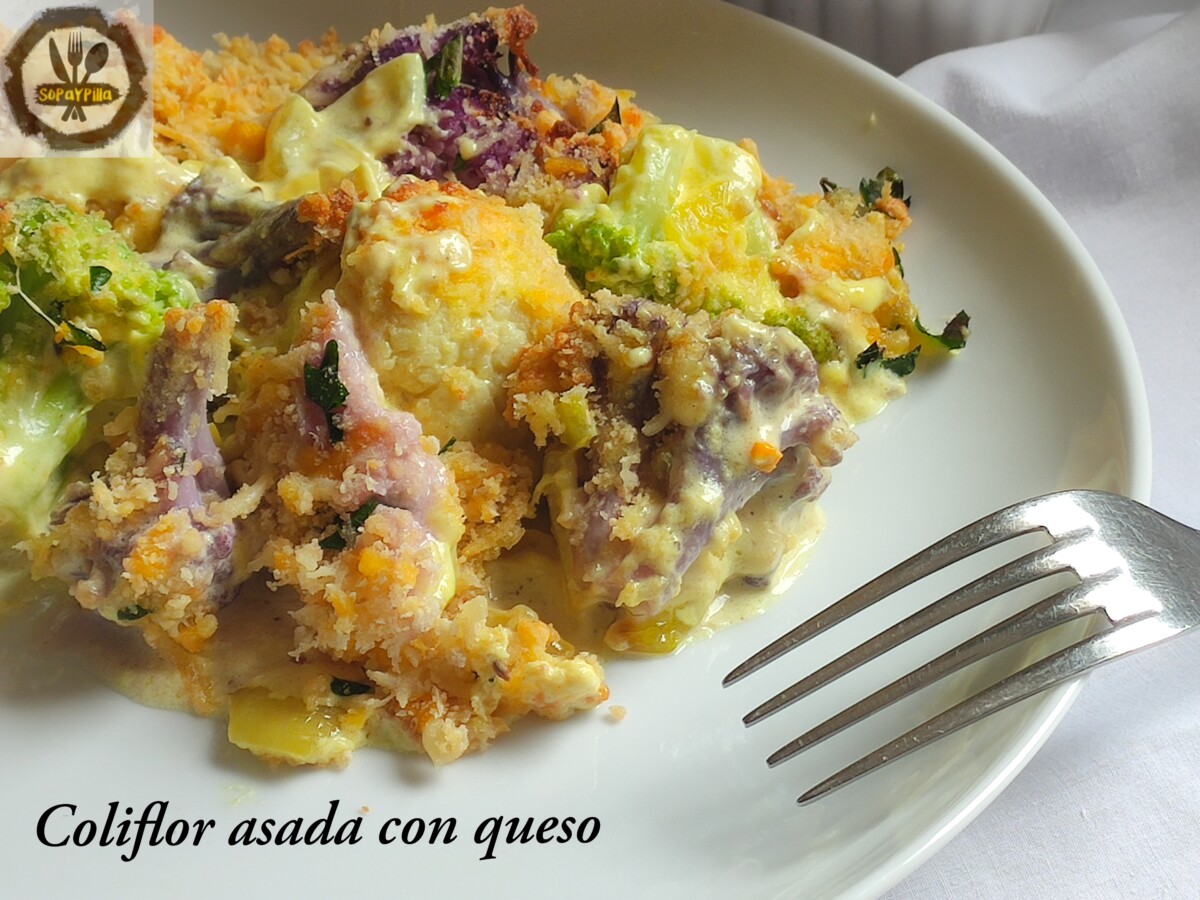 Coliflor asada con queso - Sopaypilla